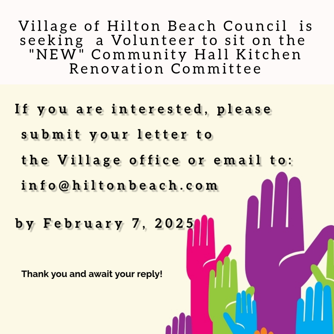 Volunteer-Community Hall Kitchen Renovation Committee – Village of ...